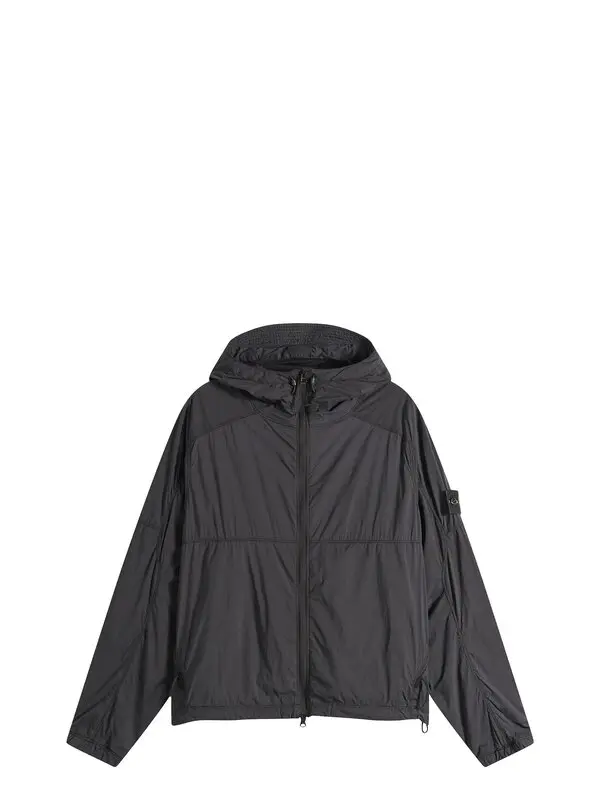 Stone Island Ultralight Nylon Stretch-tc Hooded Jacket - Black