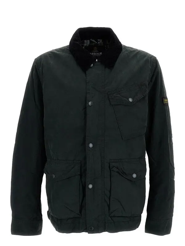 BARBOUR INTERNATIONAL Waxed Cotton Winter Drifter Jacket - Verde