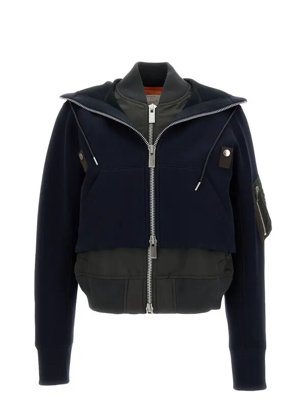 Sacai Hybrid Bomber Hoodie - Blue