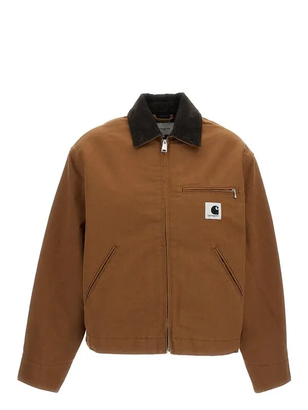 Carhartt Work In Progress Giacca W' Og Detroit In Canvas Di Cotone - Marrone