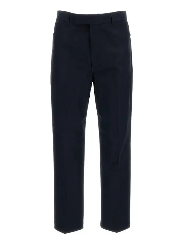 Thom Browne Pantaloni Chino Affusolati In Gabardina Di Cotone - Blue