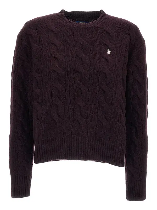 Polo Ralph Lauren Cable Knit Wool & Cashmere Blend Pullover - Marrone