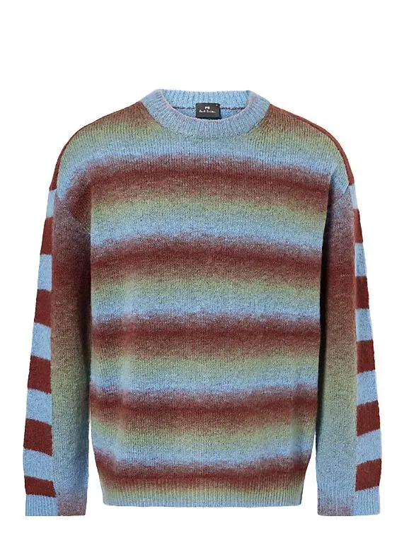 Paul Smith Striped Wool-blend Jumper - Light Blue