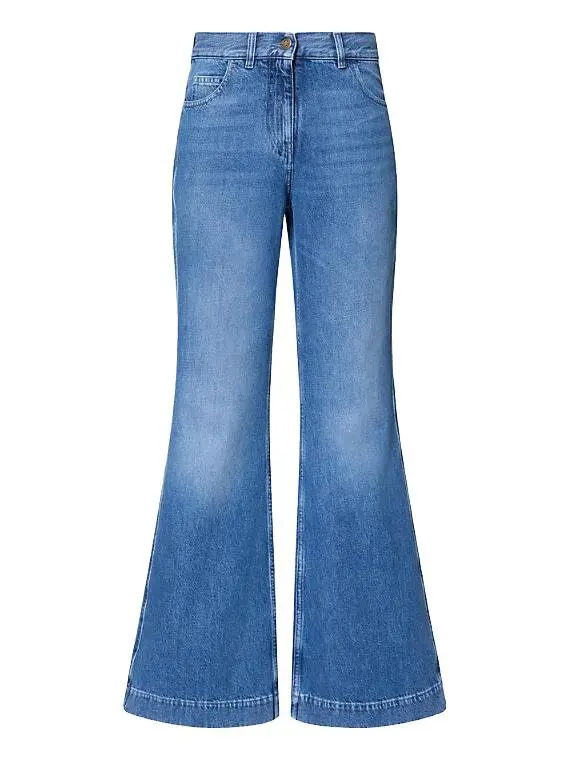 Moncler Mid-rise Flared-leg Denim Jeans - Medium Blue