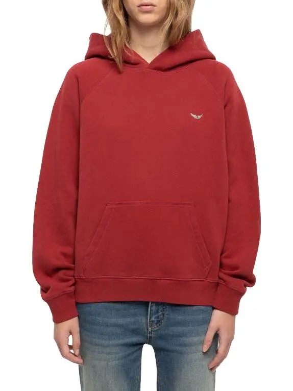 Zadig&Voltaire Georgy Mo Tour Lips Strass Hoodie - Cherry