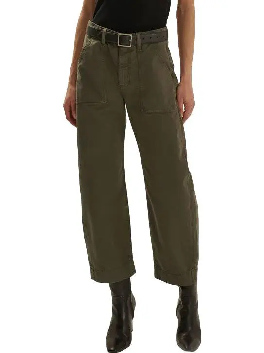 FAVORITE DAUGHTER The Major Wide Leg Crop Pants - Army