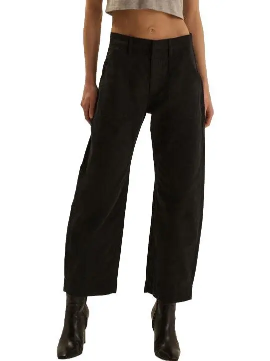 FAVORITE DAUGHTER The Major Wide Leg Crop Pants - Black