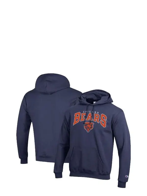 Champion Chicago Bears Powerblend Arch Over Logo Hoodie - Navy