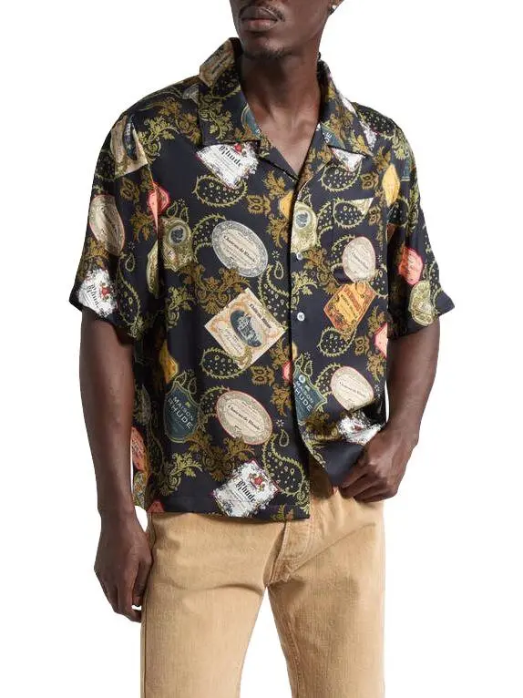 Rhude Vin Bandana Print Camp Shirt - Black Multi