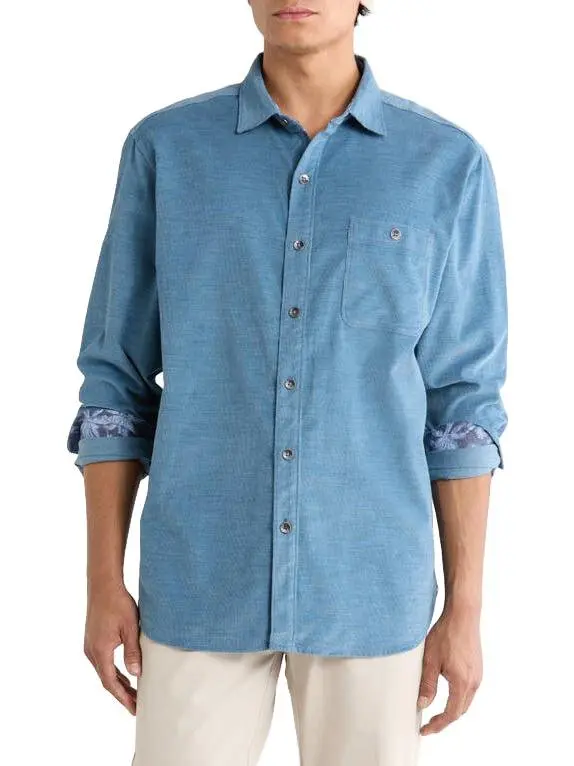 Tommy Bahama Coastline Cord Cotton Button-up Shirt - Kingfish