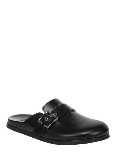 Vince Genuine Calf Hair Loafer Mule With Buckle - Black