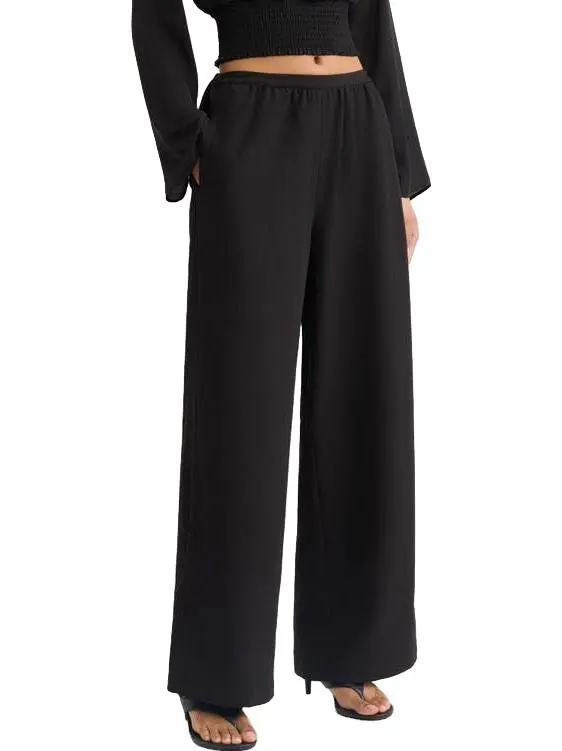 Solid & Striped Abigail High Waist Wide Leg Pants - Noir