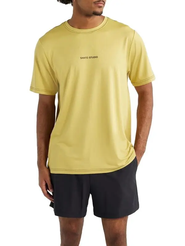 SANTO STUDIO Tempo Wordmark Tech Graphic T-shirt - Gold