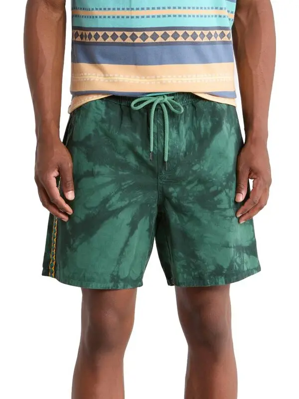 GOTCHA Cortez Print Drawstring Shorts - Fir