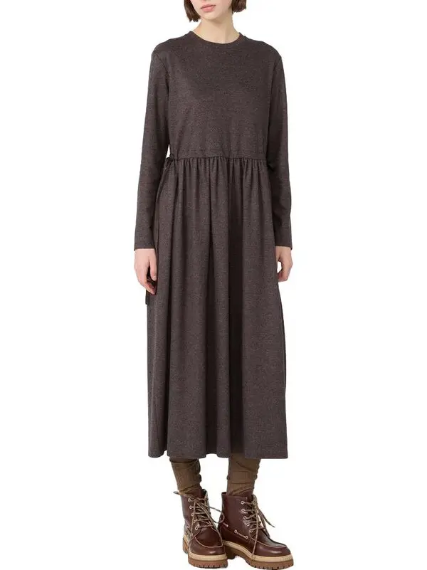 Max Mara Vettura Long Sleeve Midi Dress - Brown
