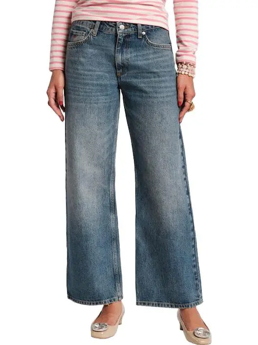 FRANCES VALENTINE Jessie Medium Rise Baggy Fit Jeans - Denim