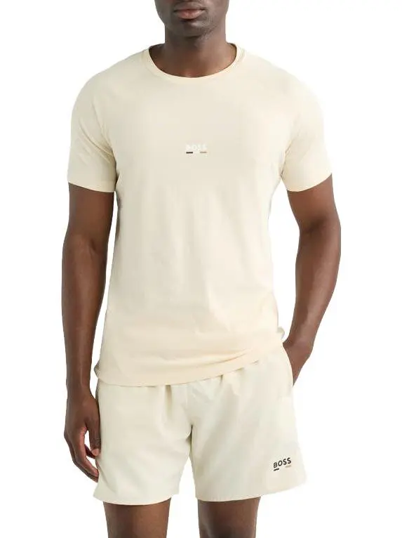 BOSS Slim Fit Solid Cotton T-shirt - Open White