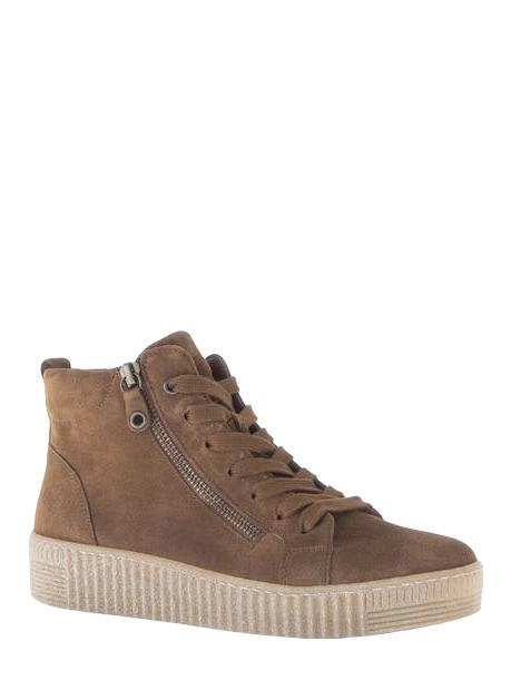 Gabor Sandra High Top Sneakers With Platform Sole And Side Zip Closure - Reh