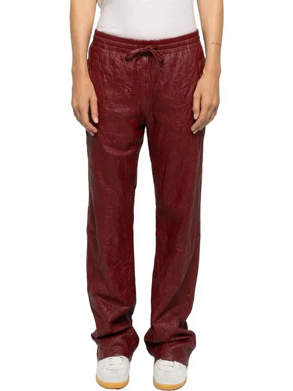 Zadig&Voltaire Pocha Crushed Leather Pants - Cherry