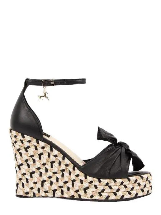 CAVALINHO Golden Breeze Wedge Sandals With Bow Detailing - Black