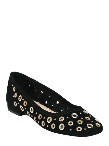 Cinq À Sept Mixed Hardware Ballet Flats - Black