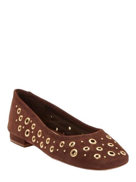 Cinq À Sept Mixed Hardware Ballet Flats - Chocolate
