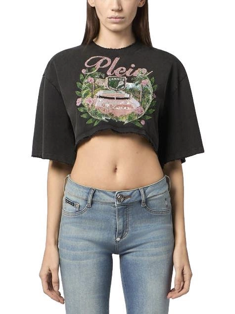 Philipp Plein Cropped Tennis Club T-shirt - Black