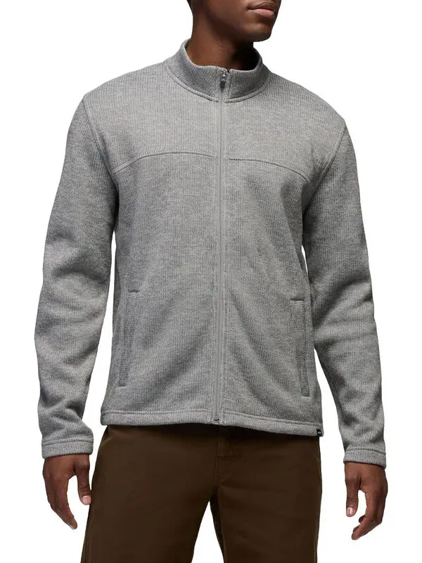 Prana Two Harbors Full Zip Textured Jacket - Heather Grey