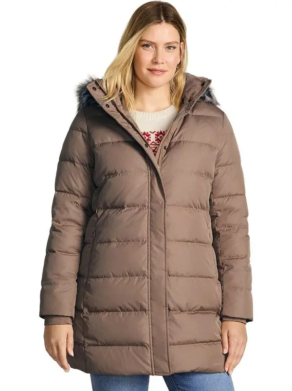 LANDS' END Tall Max 600 Down Puffer Coat - Cocoa
