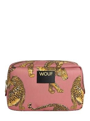WOUF Leopard Print Cosmetic Bag - Blush