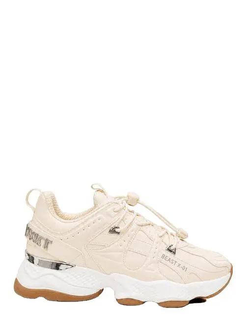PLEIN SPORT Runner Beast X-01 Nappa Sneakers - Beige
