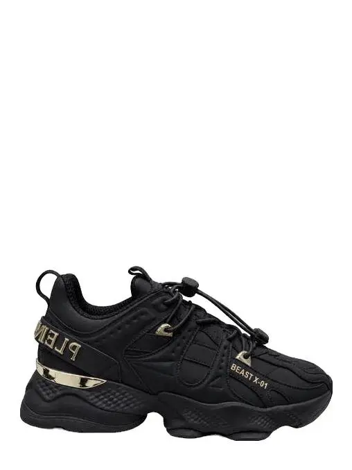 PLEIN SPORT Runner Beast X-01 Nappa Sneakers - Black/lightgold