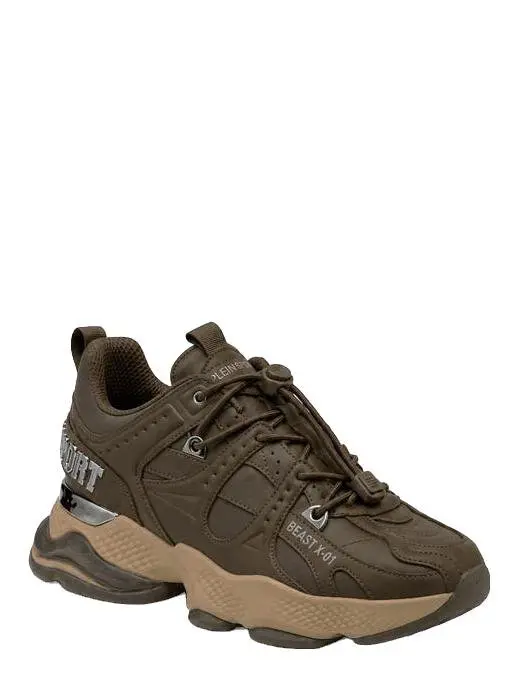 PLEIN SPORT Runner Beast X-01 Nappa Sneakers - Darkbrown
