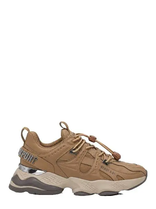 PLEIN SPORT Runner Beast X-01 Nappa Sneakers - Darkbrown