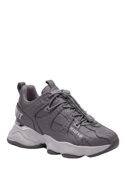 PLEIN SPORT Runner Beast X-01 Nappa Sneakers - Grey