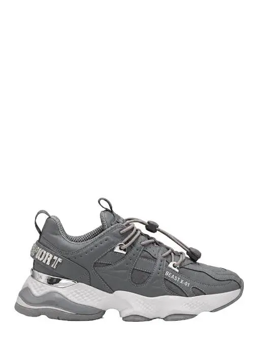 PLEIN SPORT Runner Beast X-01 Nappa Sneakers - Grey