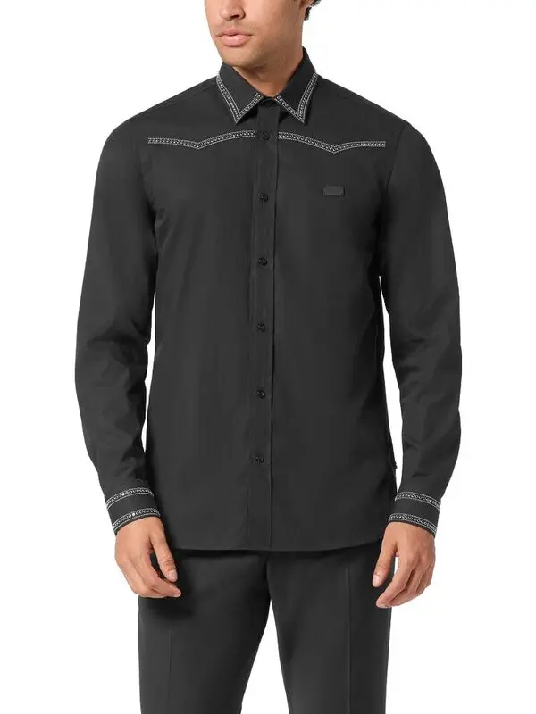 Philipp Plein Shirt Sugar Daddy Cut Ls Sugar Daddy - Black