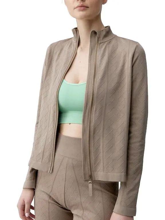 BORN LIVING YOGA Seamless Zip-up Jacket - Taupe
