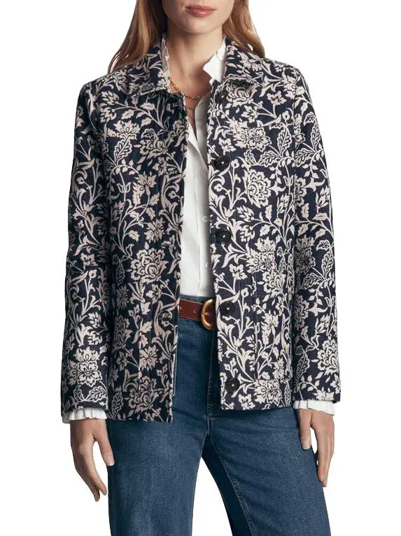 Boden Fife Jacquard Chore Jacket - Navy