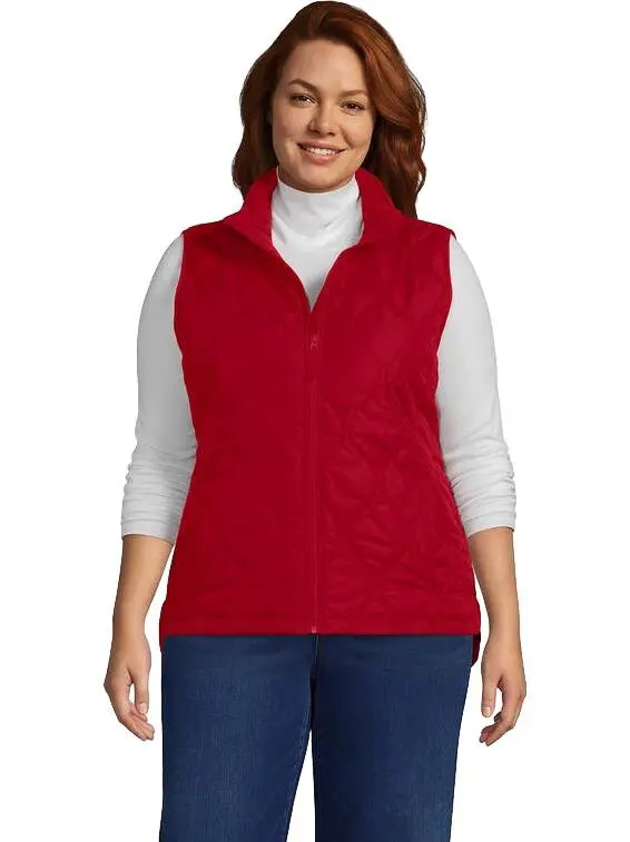 LANDS' END Featherfree™ Quilted Vest - Compass Red