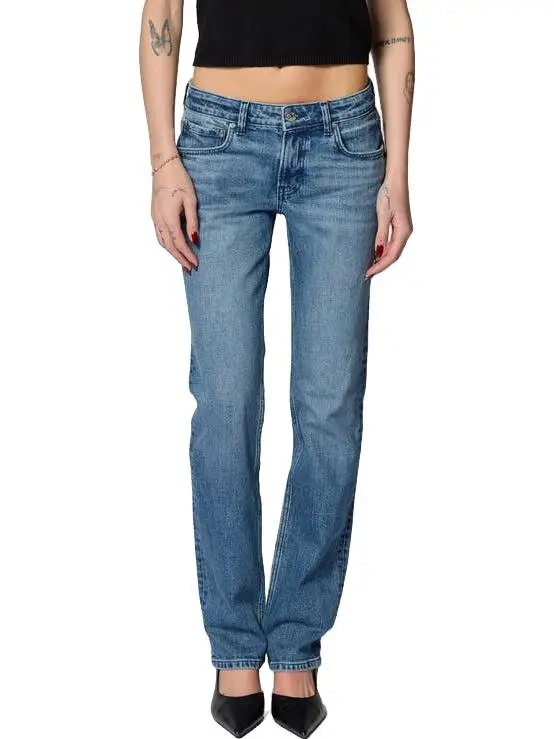 EB DENIM Lennon Low Waist Slim Straight Leg Jeans - Coldwater