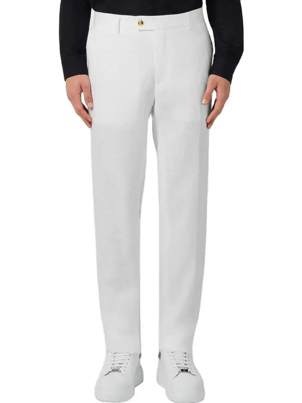 Philipp Plein Linen Joy Fit Trousers - Offwhite
