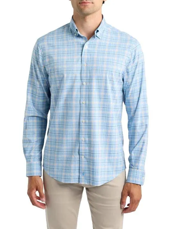 Johnnie-o Basswood Plaid Performance Long Sleeve Button Down Shirt - Maliblu