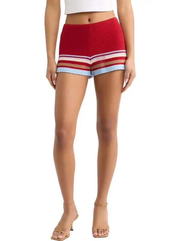 Solid & Striped The Cleo Knit Shorts - Cranberry Multi