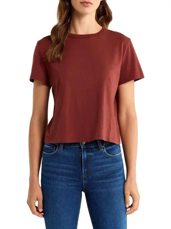 Paige Rhodes Cotton Crewneck T-shirt - Garnet