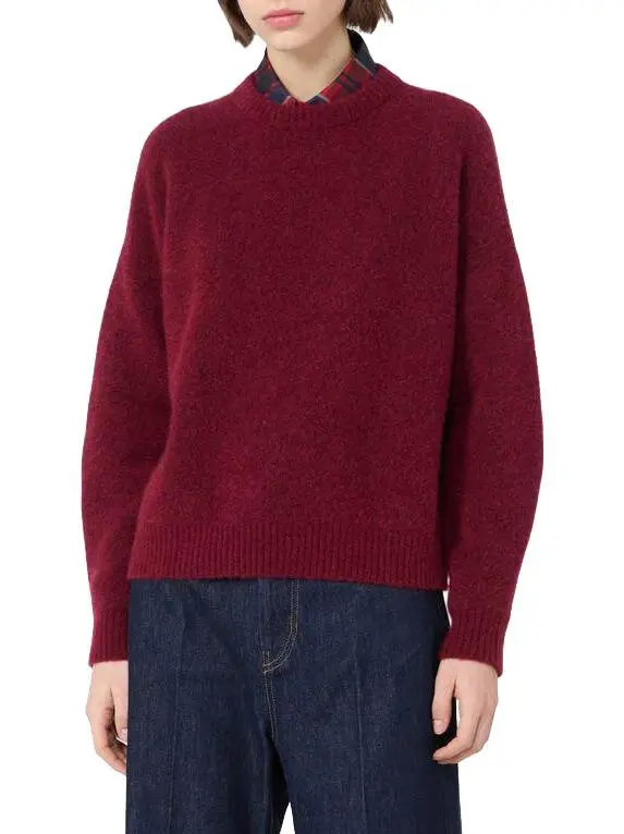 Max Mara Alpaca Blend Crewneck Sweater - Bordeaux