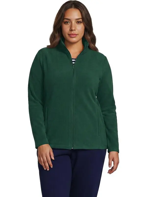 LANDS' END Fleece Full Zip Jacket - Pine