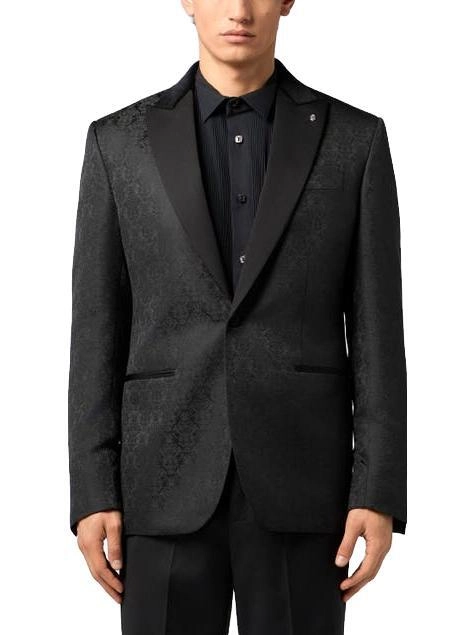 BILLIONAIRE Jacquard Brocade Blazer - Black