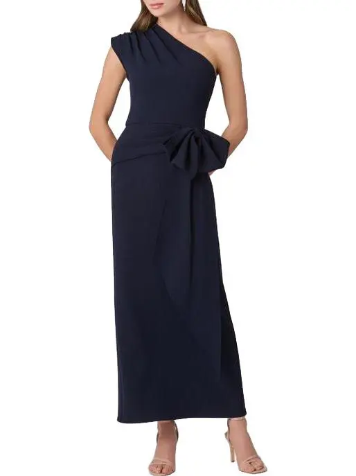 Shoshanna Ansley Stretch Crepe One-shoulder Dress - Navy