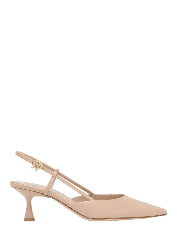 GIANVITO ROSSI Kitten Heel Slingback Pumps - Peach